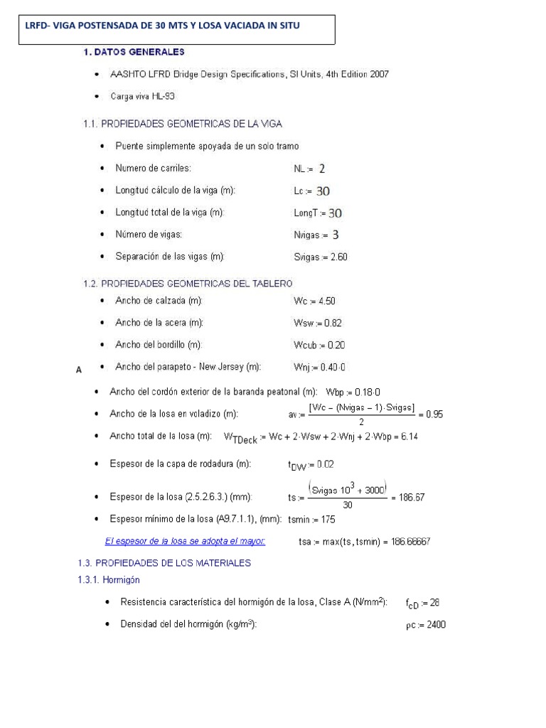 Viga Post. VPR | PDF