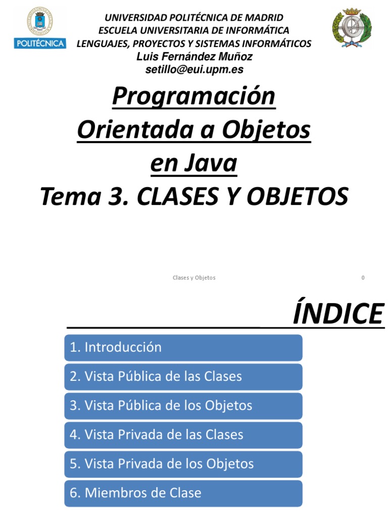 Clases y Objetos en Java | PDF | Objeto (informática) | Clase ...