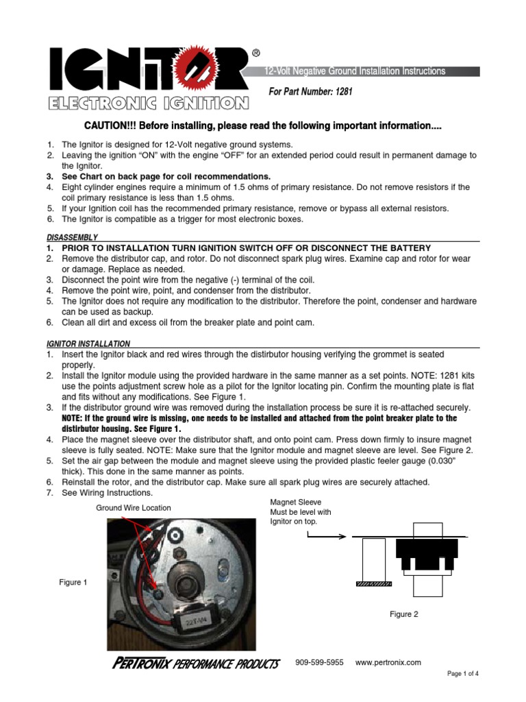 12-Volt Negative Ground Installation Instructions | PDF | Ignition ...