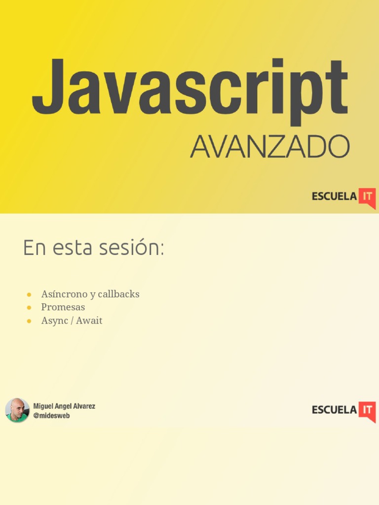 10- Javascript Avanzado PDF clase 7 asíncrono | PDF | Script Java | Software