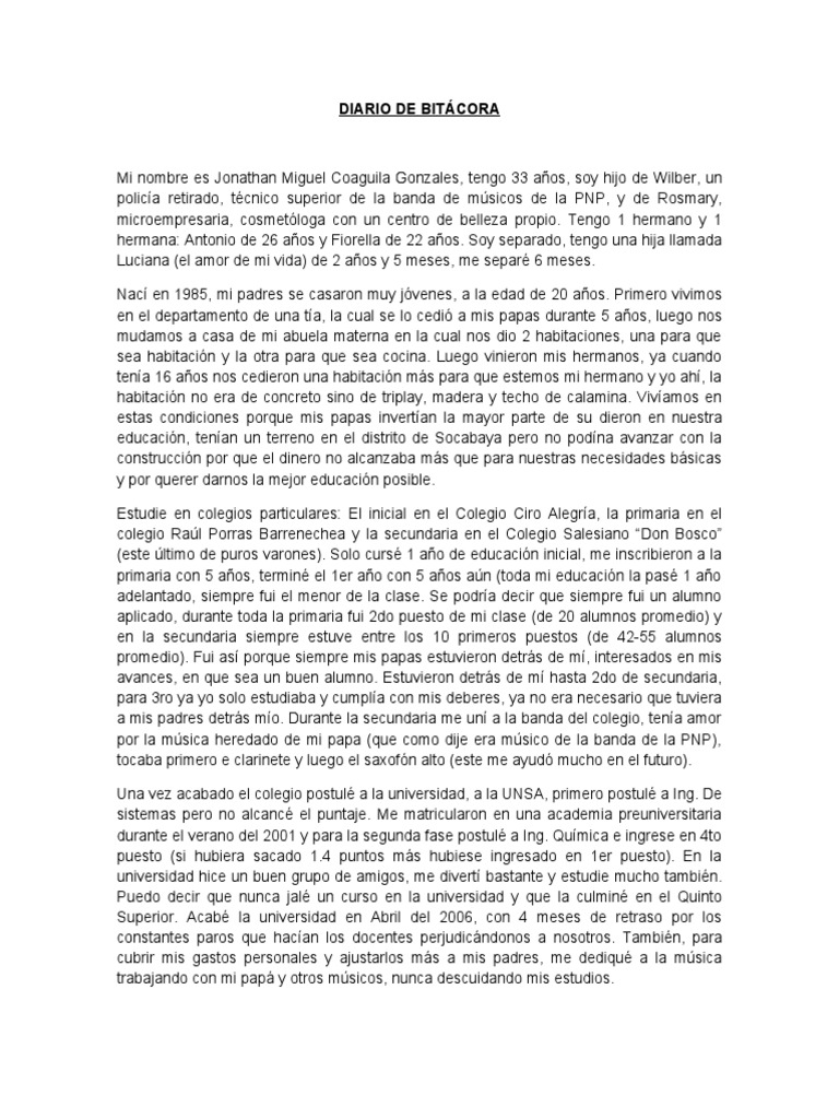 DIARIO DE BITÁCORA | PDF | Papel | Business