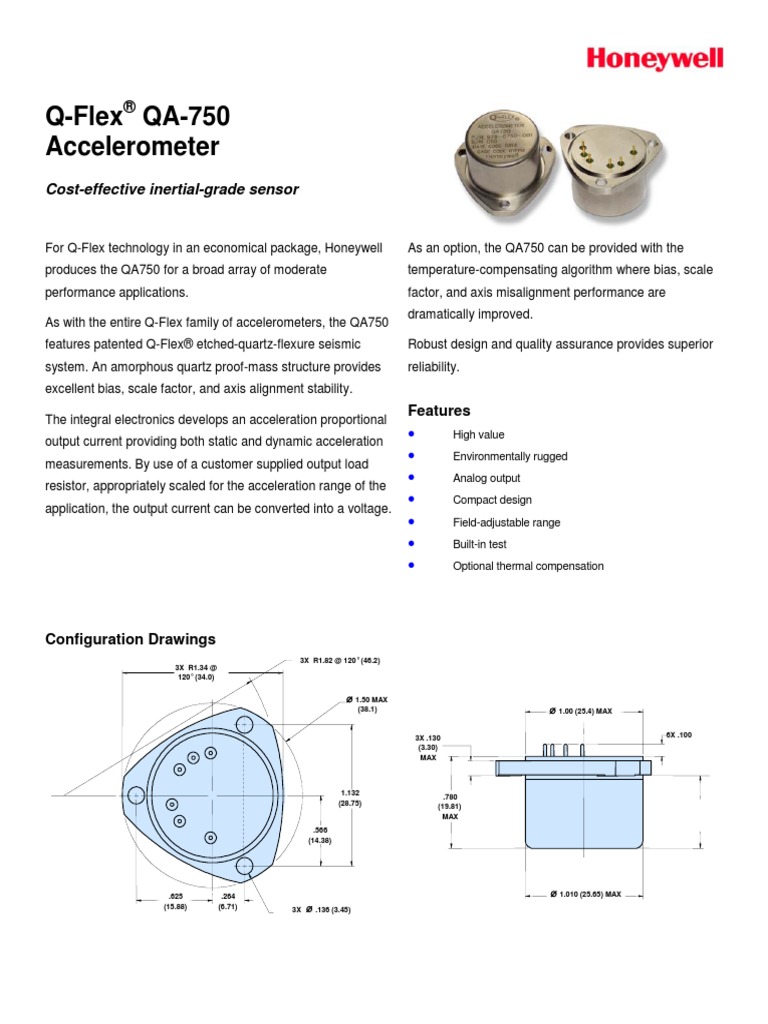 Q-Flex QA-750 Accelerometer: Cost-Effective Inertial-Grade Sensor | PDF | Accelerometer ...