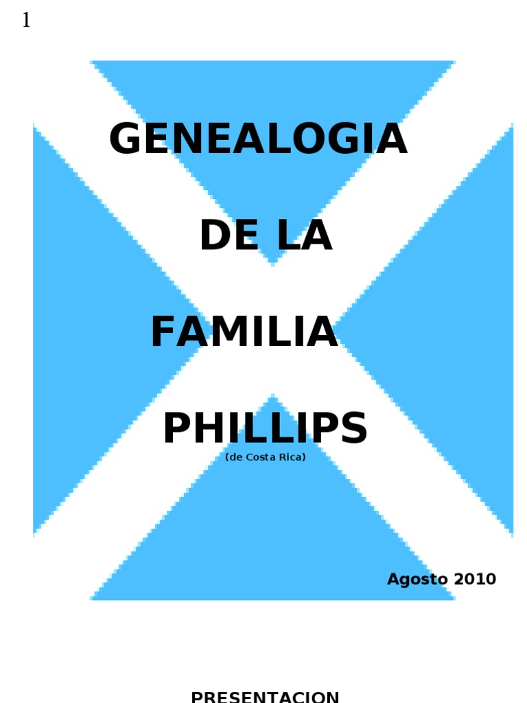 Historia Familiar de Los Phillips de Costa Rica | PDF | Genealogía ...