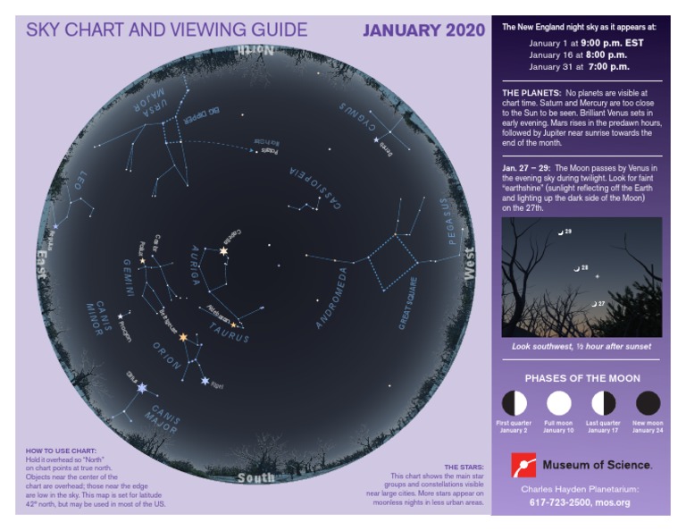 Sky Chart and Viewing Guide: January | PDF | Night Sky | Sky