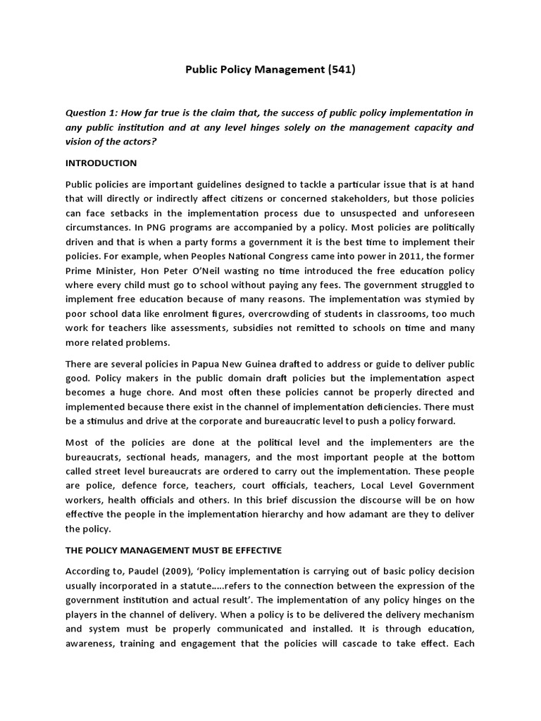Public Policy Management | PDF | Bureaucracy | Policy