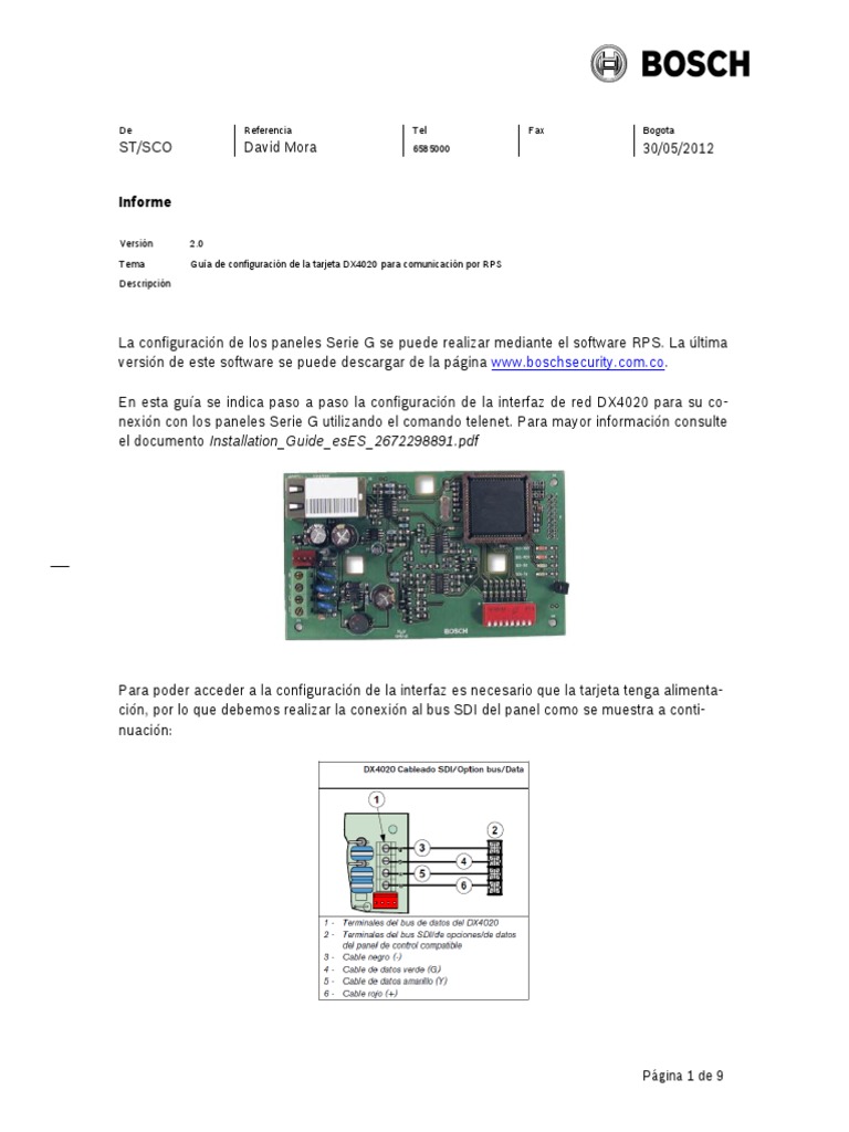 Guía de Configuración de La Tarjeta DX4020 para Comunicación Por RPS ...