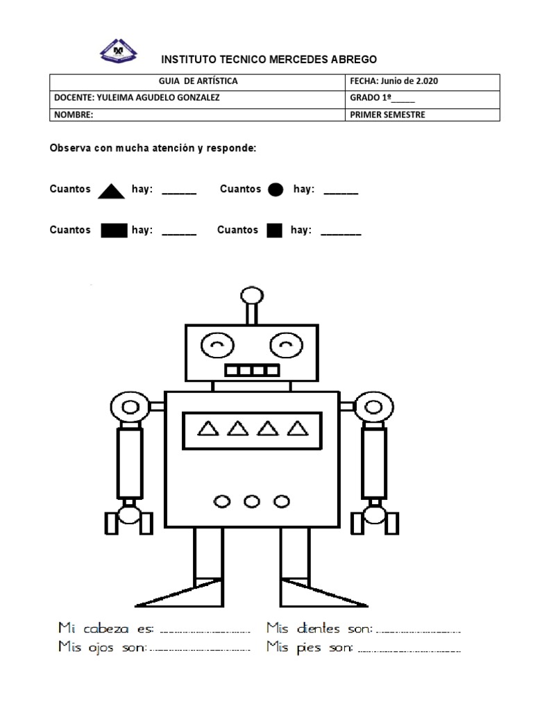 Artística Guía de Robot Con Figuras Geométricas | PDF