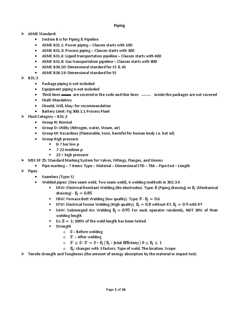 Basics of Pressure Piping For Junior Engineers | PDF | Pipe (Fluid ...