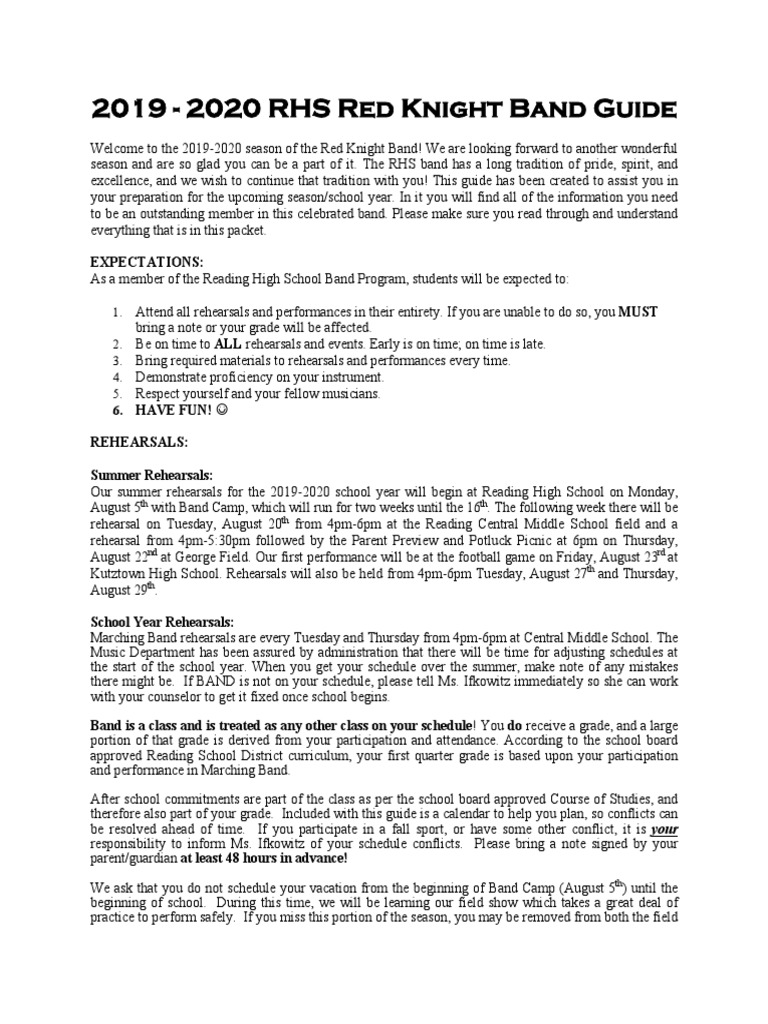 Band Guide | Download Free PDF | Schools