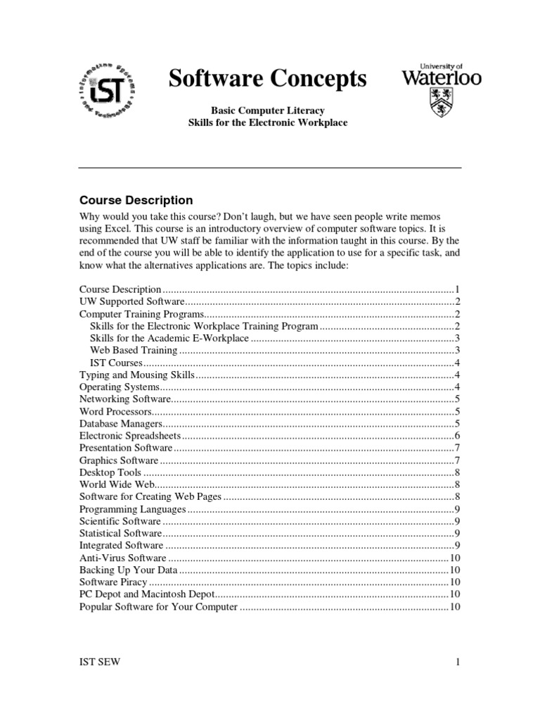 Software Concepts: Course Description | PDF | Operating System ...