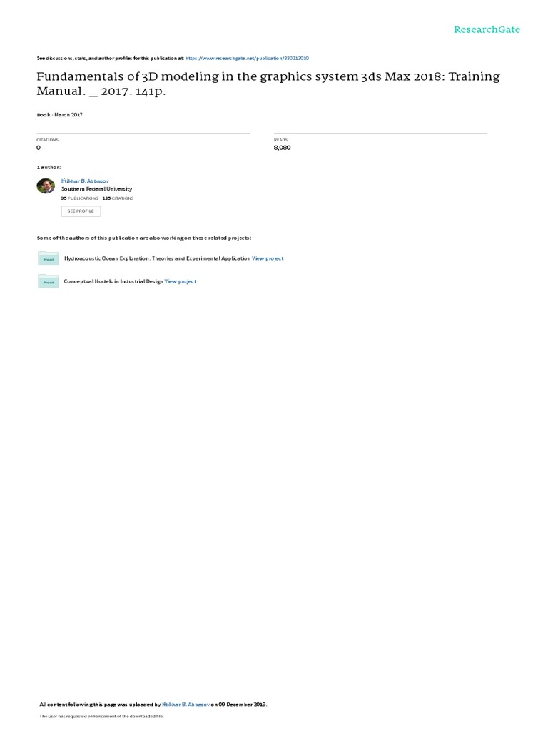 Fundamentals of 3D Modeling in The Graphics System 3ds Max 2018 ...