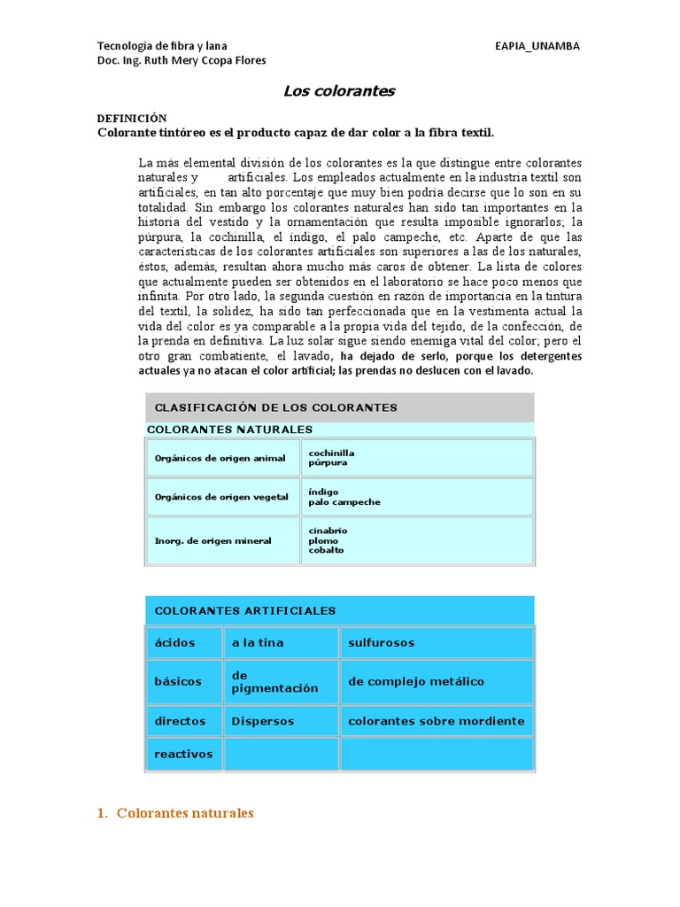 Clasificación De Colorantes Textiles Pdf Solubilidad Ph