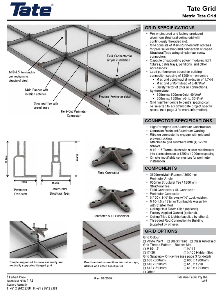AU Datacentre Structural Ceiling Grid 60CM Datasheet | PDF | Electrical ...