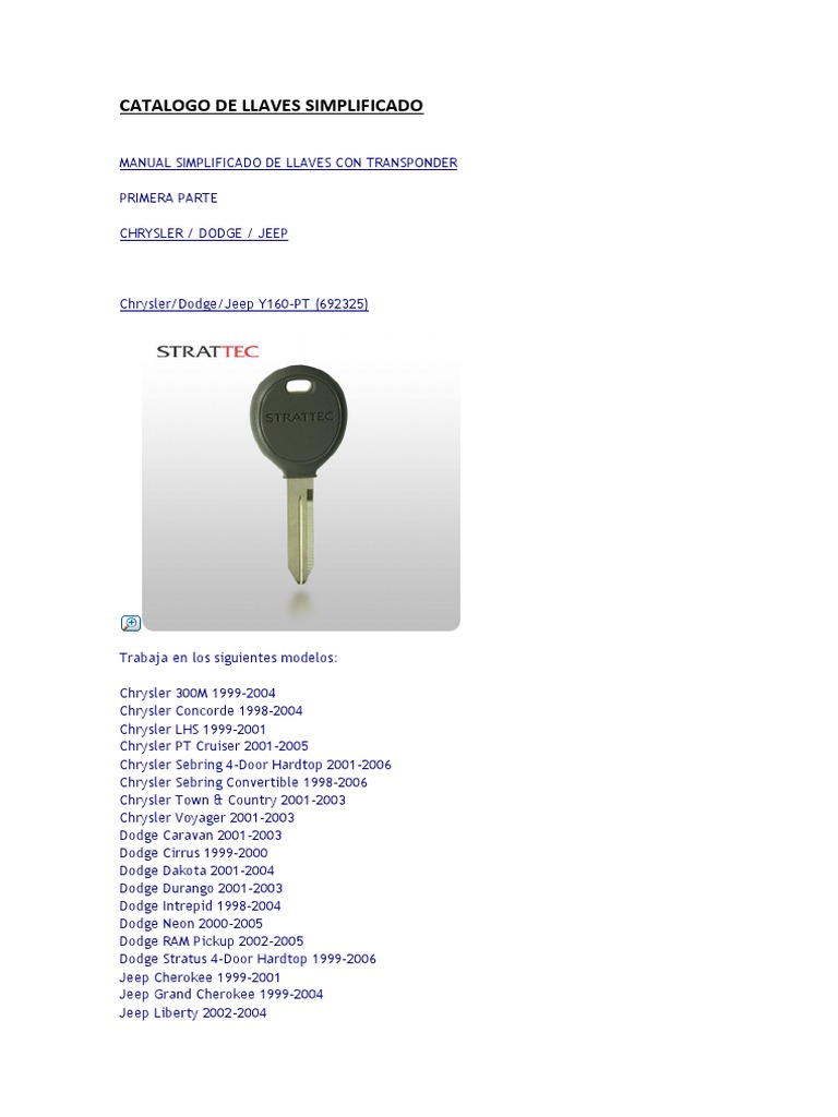 6 Catalogo de Llaves y Transponders | PDF | Pontiac | Lincoln Motor Company