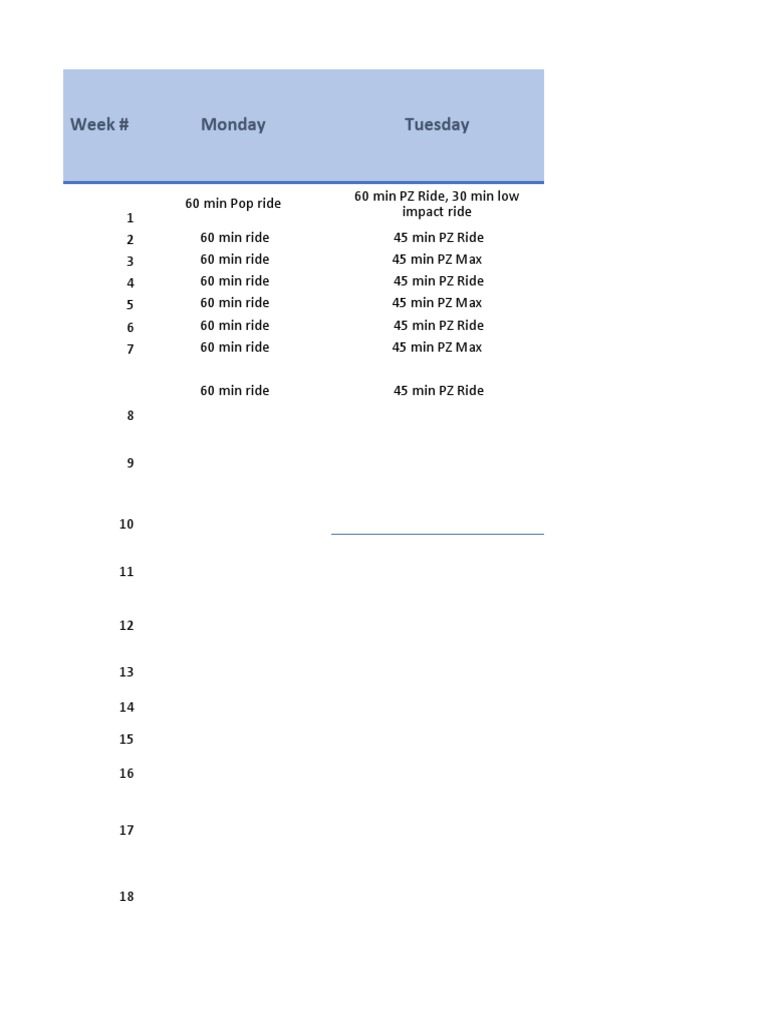 Cycling Training Schedule | PDF