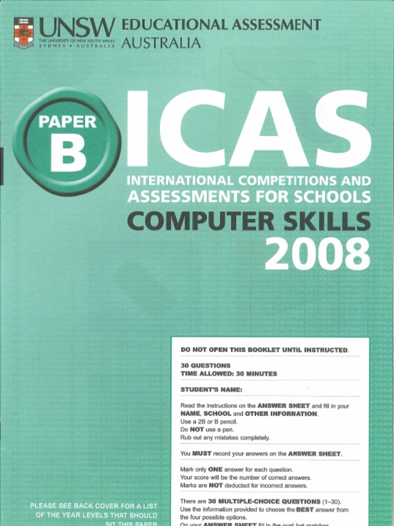 Digital ICAS 2008 Paper B | PDF