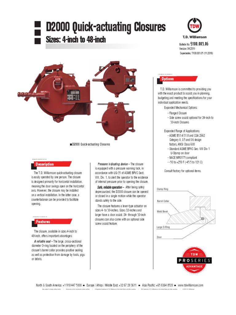 D2000 Quick-Actuating Closures: Sizes: 4-Inch To 48-Inch | Download ...
