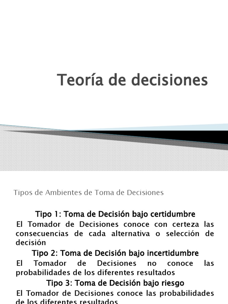 Teoría de Decisiones Hoy | PDF | Teoría de decisiones | Toma de decisiones