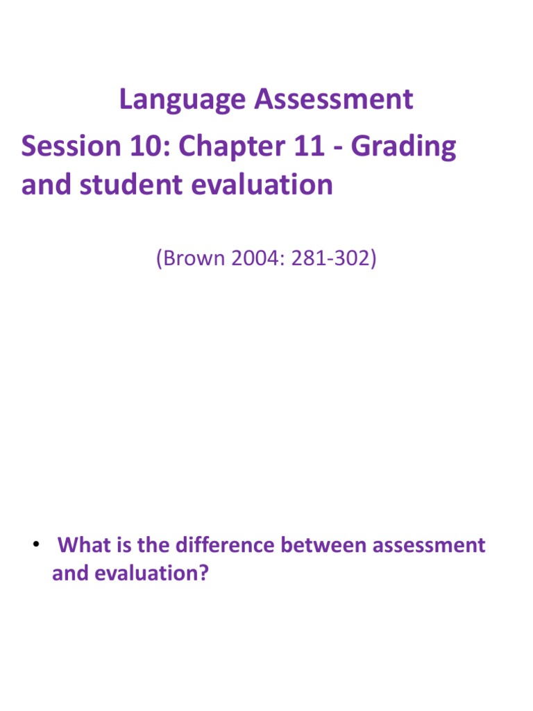 Grading and Evaluation in Language Assessment | PDF | Educational ...
