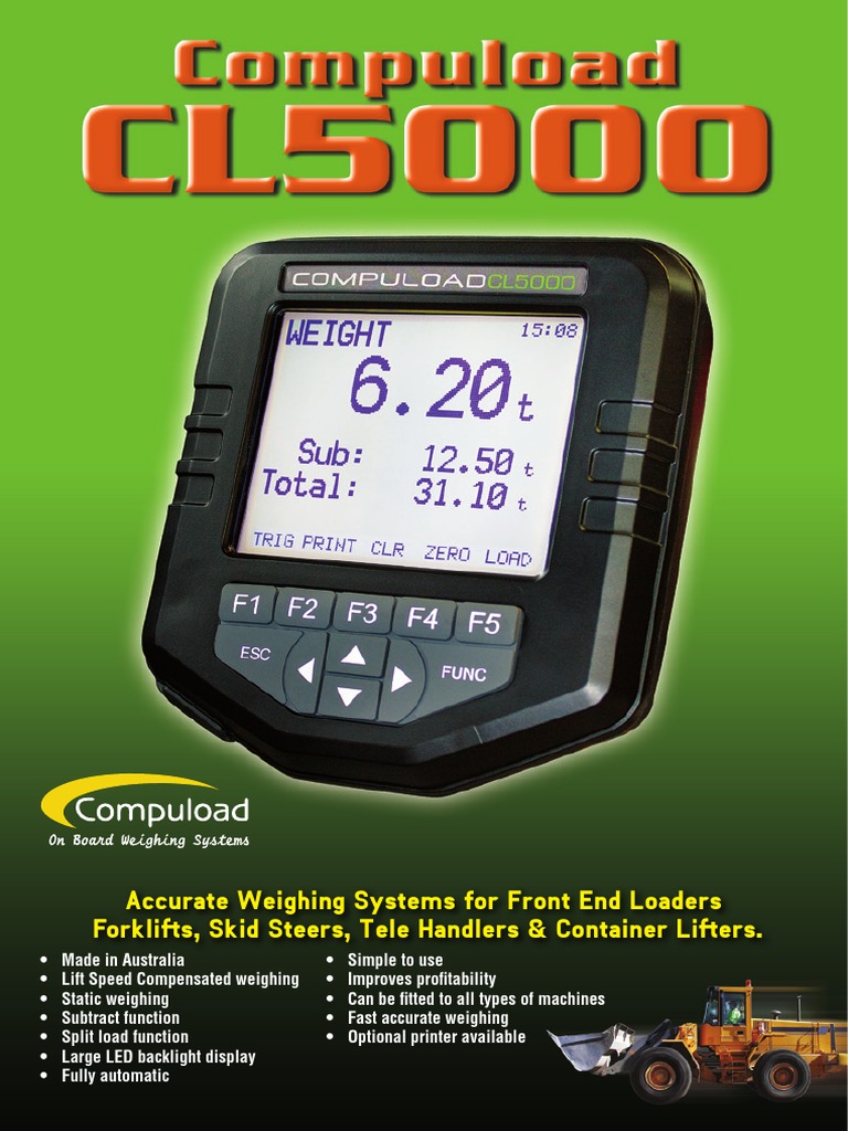 Compuload CL5000 Weighing System PDF | PDF | Printer (Computing) | Liquid Crystal Display