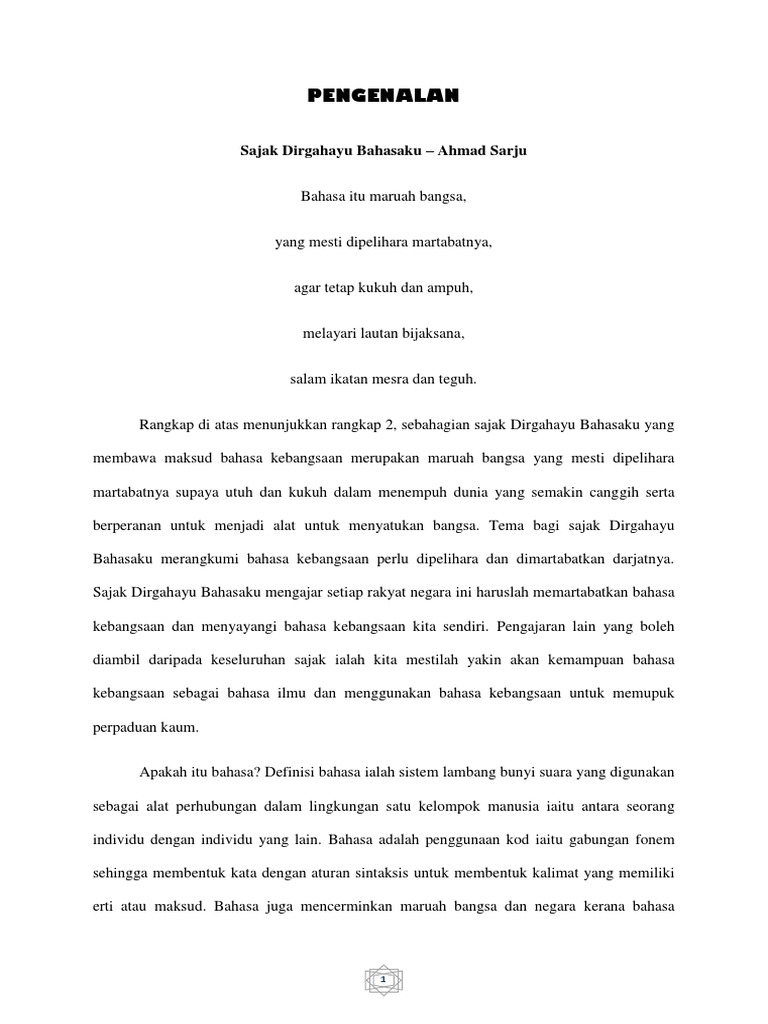 Bahasa Melayu Assignment Individu BMK 2012 | PDF