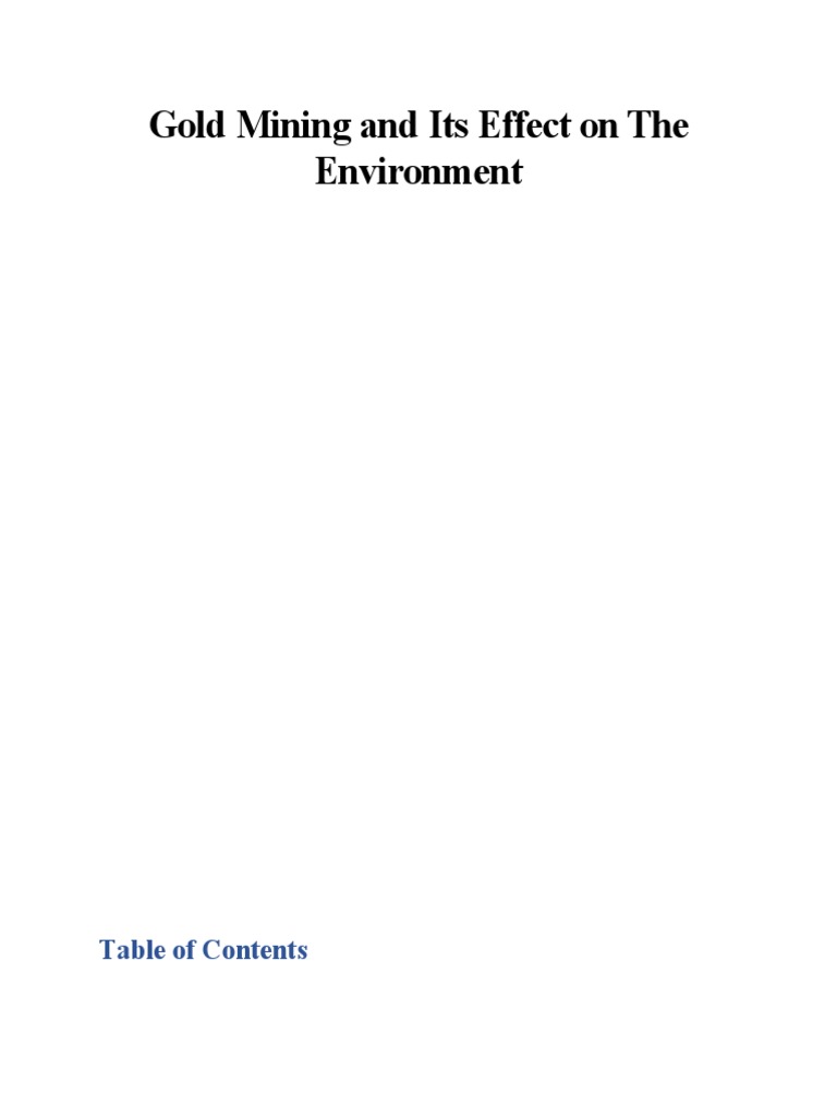 Gold Mining and Its Effect On The Environment | Download Free PDF ...