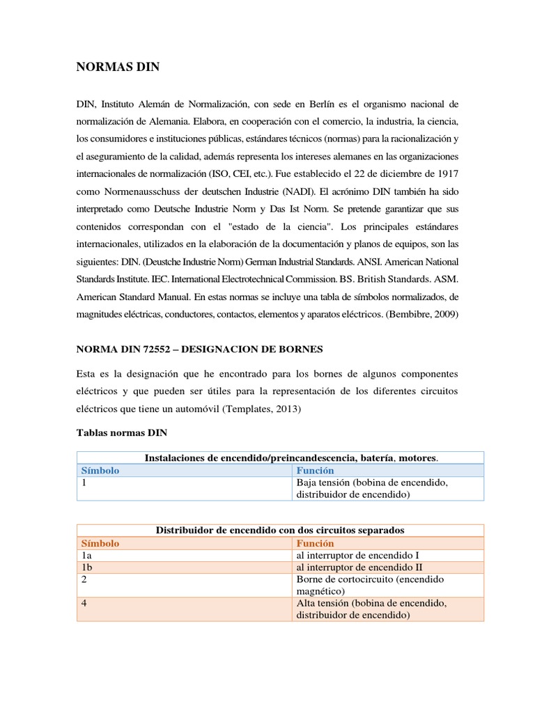 Normas Din | PDF | Relé | Generador eléctrico