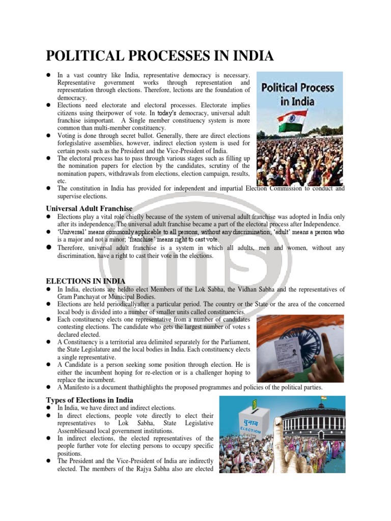 E. Ch. 19 Political Process in India 1 | PDF | Elections | Voting