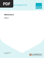 Progression Test Stage 4 2025 Maths P1 | PDF | Mathematics