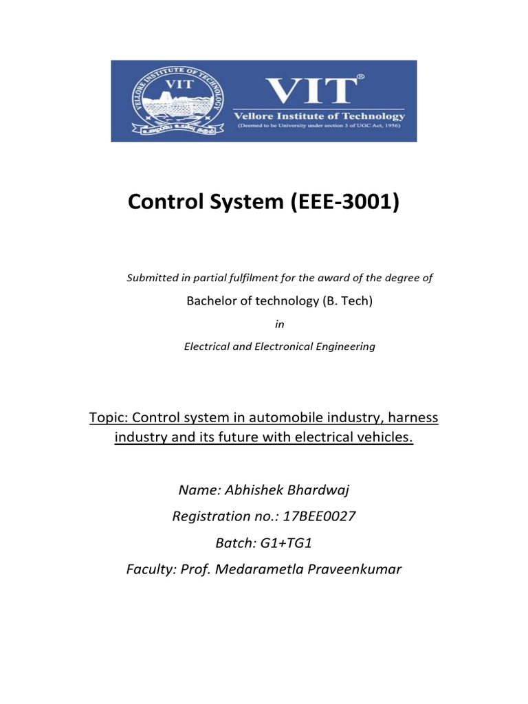 Control System (EEE-3001) | PDF | Fuel Injection | Electric Motor
