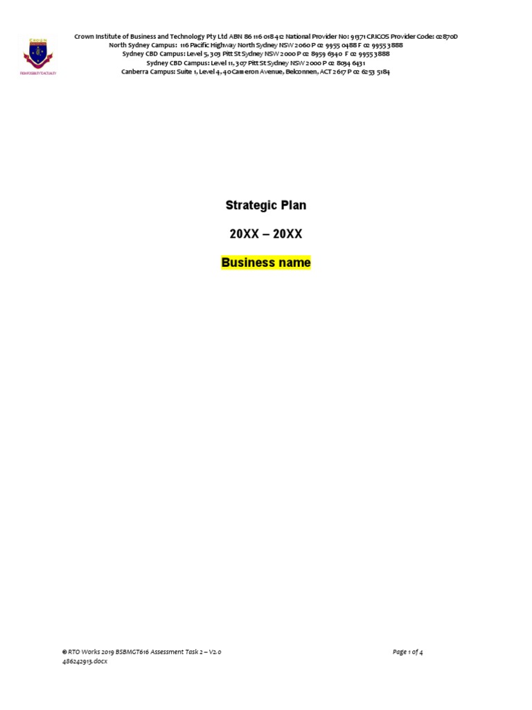 Strategic Plan Template | PDF | Swot Analysis | Economies