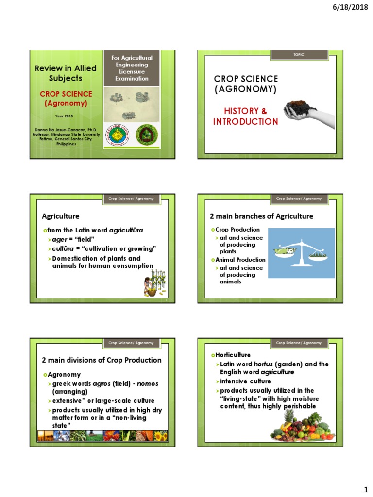 Review in Allied Subjects: Crop Science (Agronomy) | PDF | Legume ...