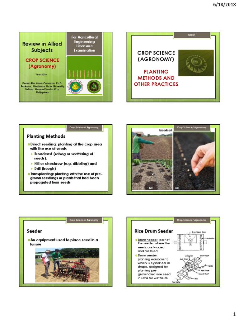 Review in Allied Subjects Crop Science (Agronomy) | PDF | Sowing | Plants