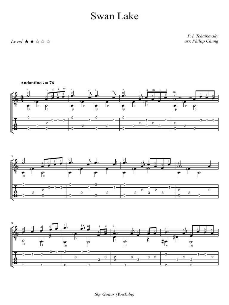 Swan Lake (Sky Guitar) TAB | PDF
