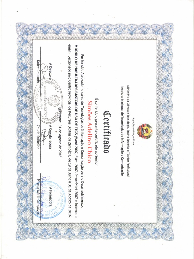 Certificado de Informatica | PDF