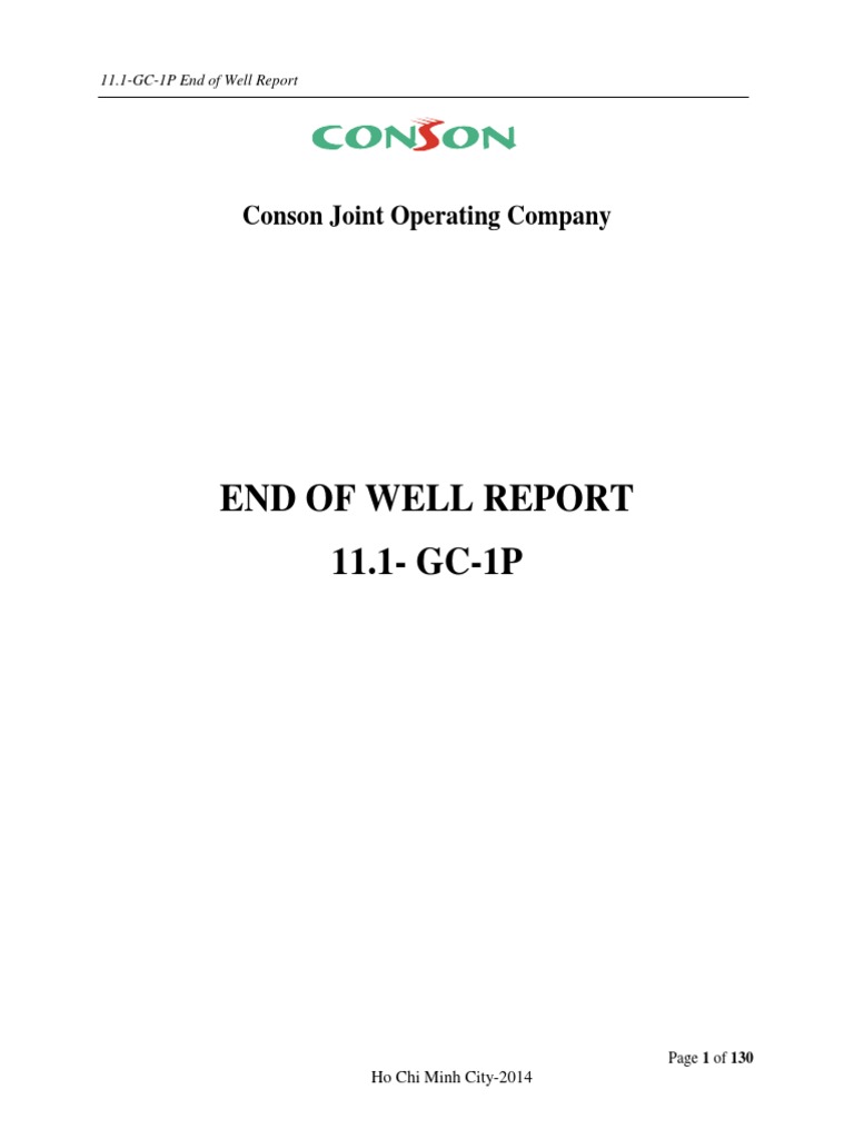 11.1-GC-1P Well Report 2014 | PDF | Casing (Borehole) | Oil Well