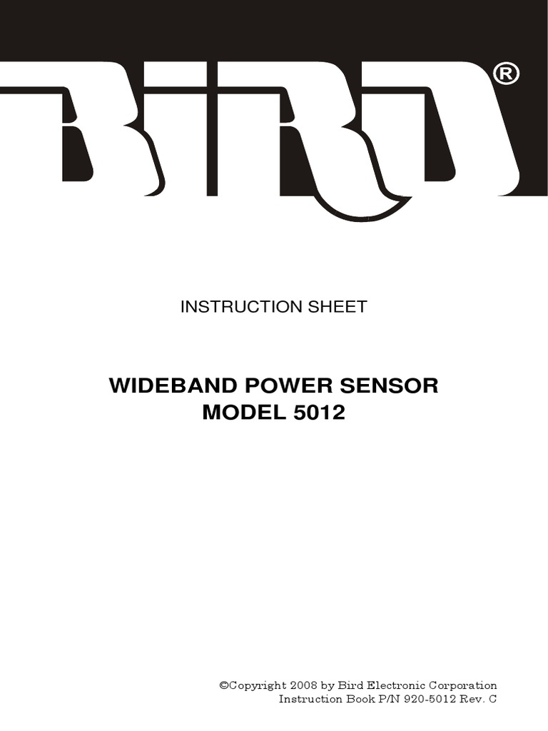 Wideband Power Sensor MODEL 5012: Instruction Sheet | PDF | Modulation ...