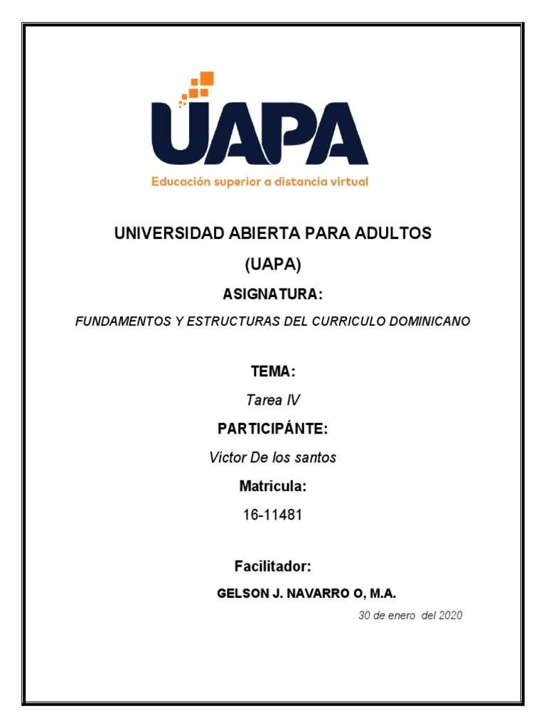Tarea 04 Fundamentos y Estructura Del Curriculo Dominicano | PDF ...