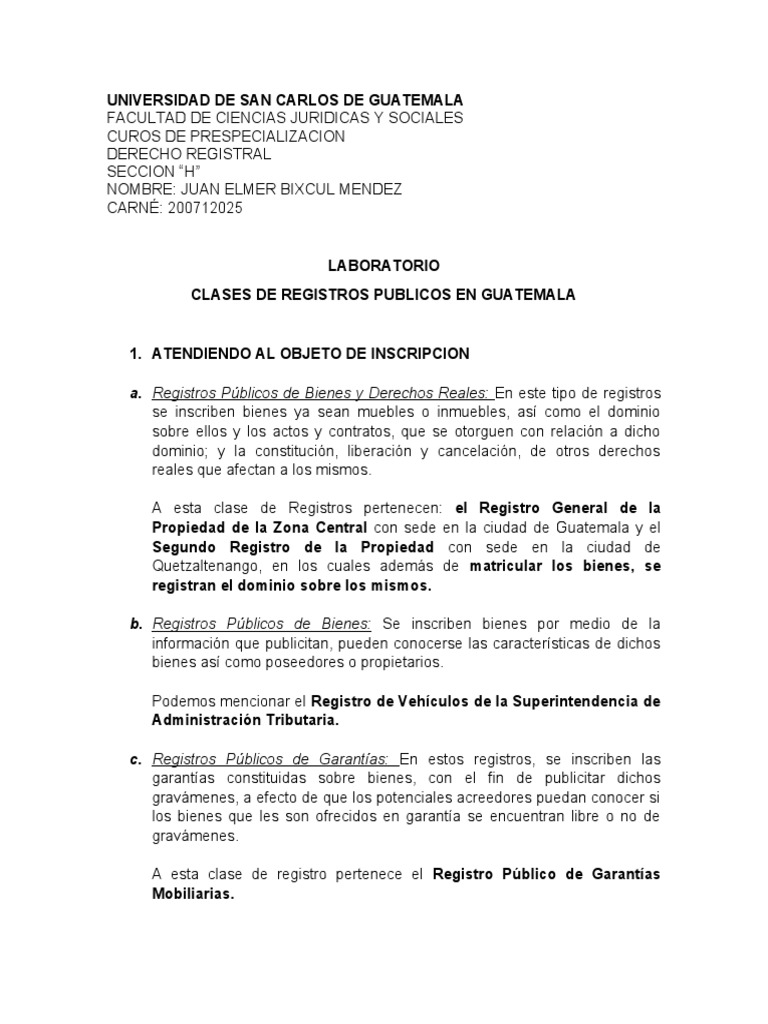 Tipos de Registros Publicos en Guatemala | PDF | Propiedad | Justicia