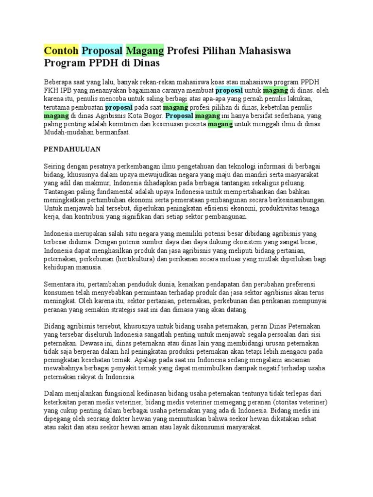 Contoh Proposal Magang | PDF