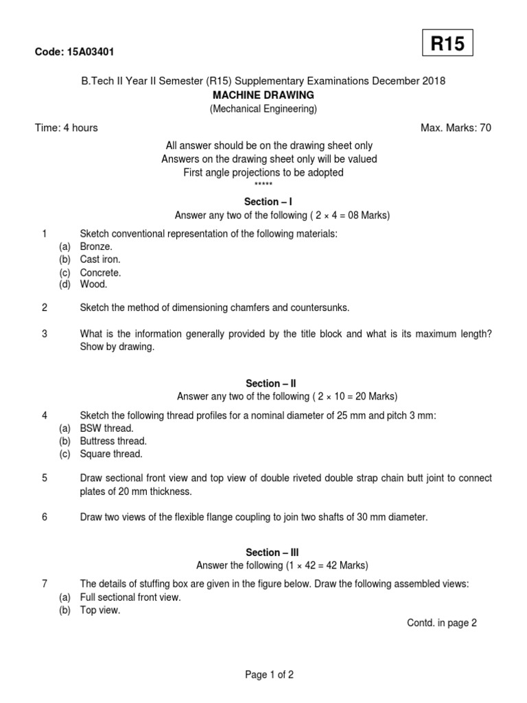15A03401 Machine Drawing | PDF | Mechanical Engineering | Nature