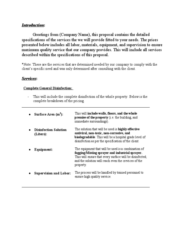 Quotation Proposal (Interview) | PDF | Disinfectant | Chemistry
