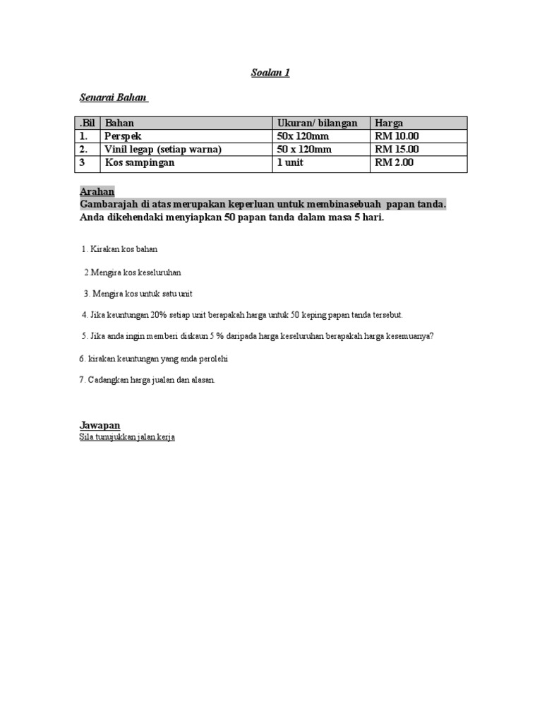Soalan Kira-Kira Reka Tanda Lain | PDF