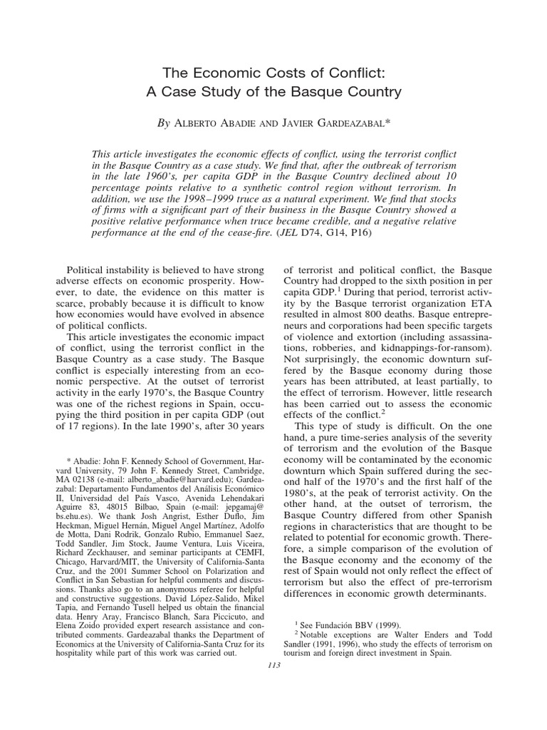 Basque Conflict's Economic Impact | PDF | Basque Country (Autonomous ...