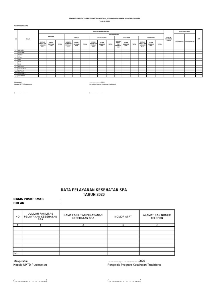 Form Kestrad Puskesmas | PDF