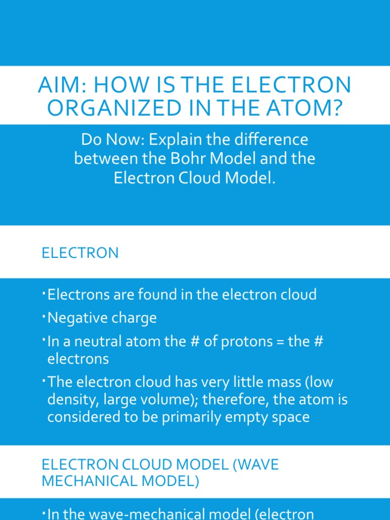 Aim: How Is The Electron Organized in The Atom? | PDF