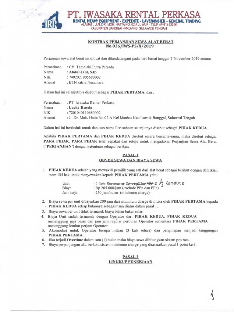 Cv. Tamalaki Putra Persada No. 036 | PDF