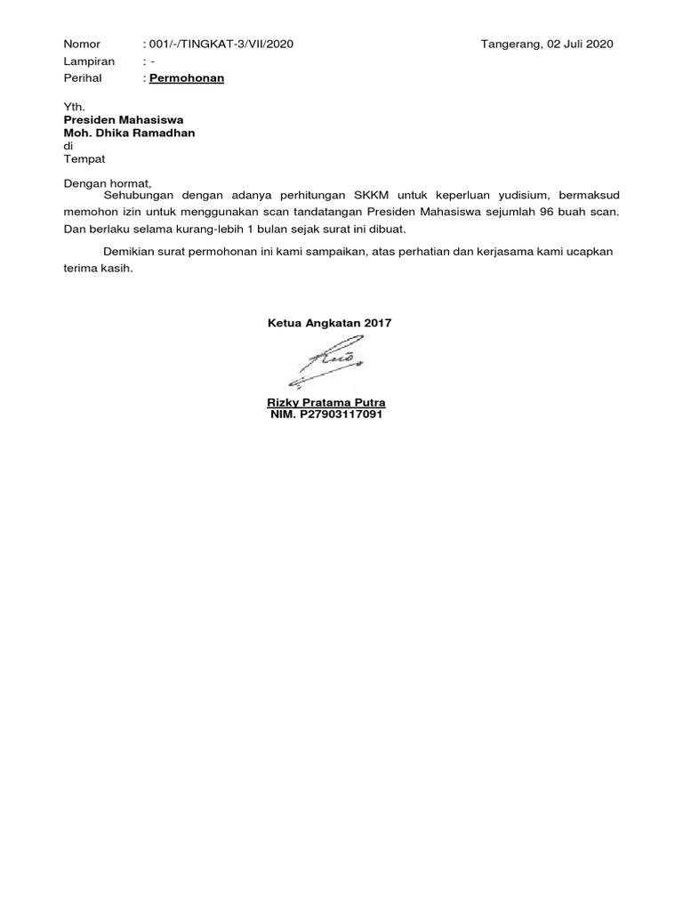 Permohonan Scan TTD Presma 2020 PDF | PDF