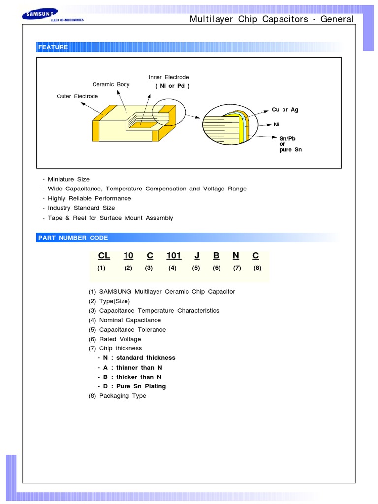 SAMSUNG Capacitor | Download Free PDF | Capacitor | Electrical Engineering
