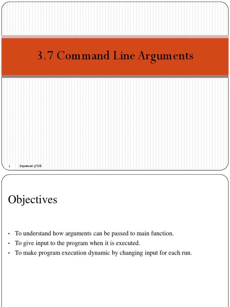 Understanding Command Line Arguments | PDF | Parameter (Computer Programming) | Command Line ...